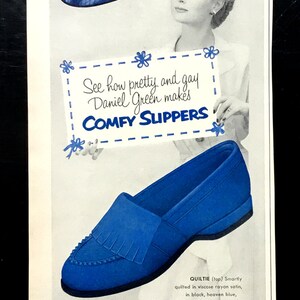1950's Daniel Green Slippers Vintage Ads, Set of Three, Advertising Art ...