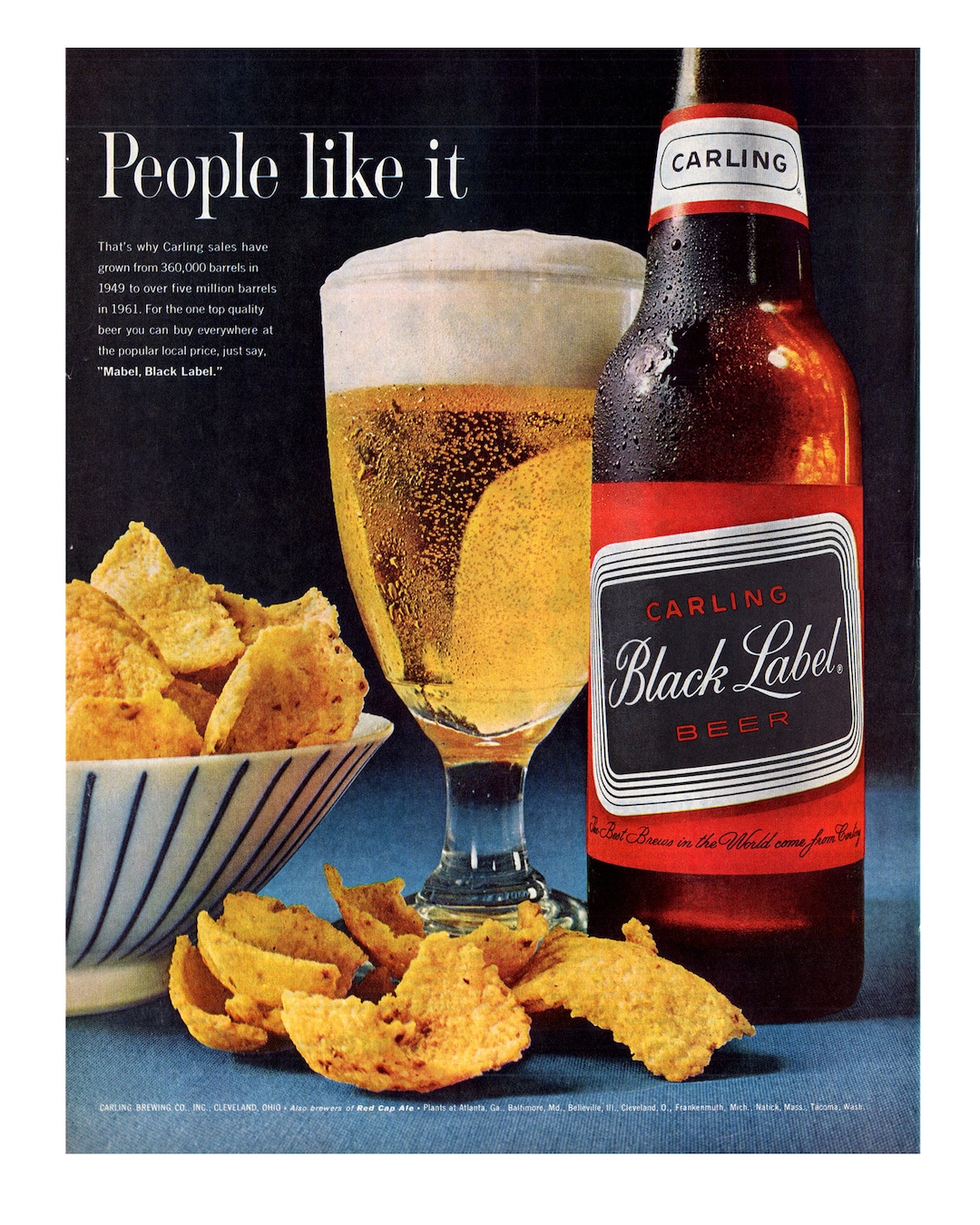 1962 Carling Black Label Beer Vintage Ad, Advertising Art, Magazine Ad ...