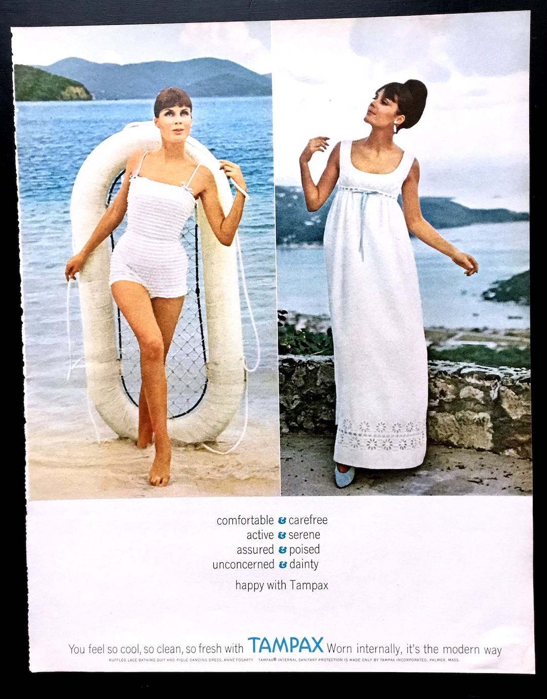 1964 Tampax Vintage Ad, Advertising Art, Magazine Ad, 1960's Fashion ...