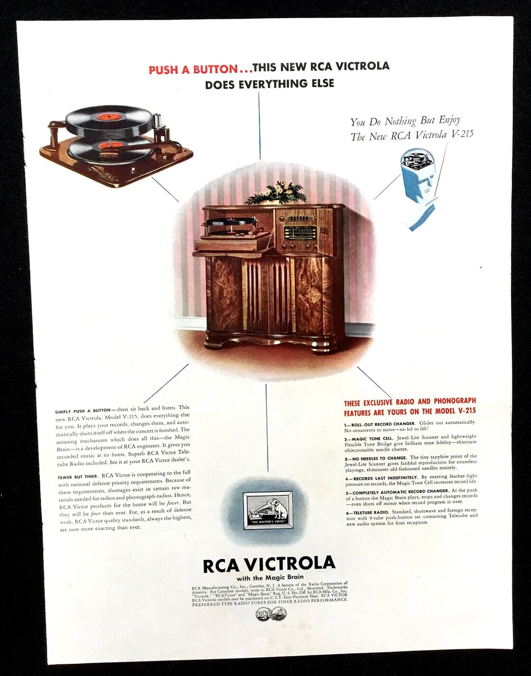 1942 RCA Victrola Vintage Ad, Advertising Art, Magazine Ad, Print Ad ...