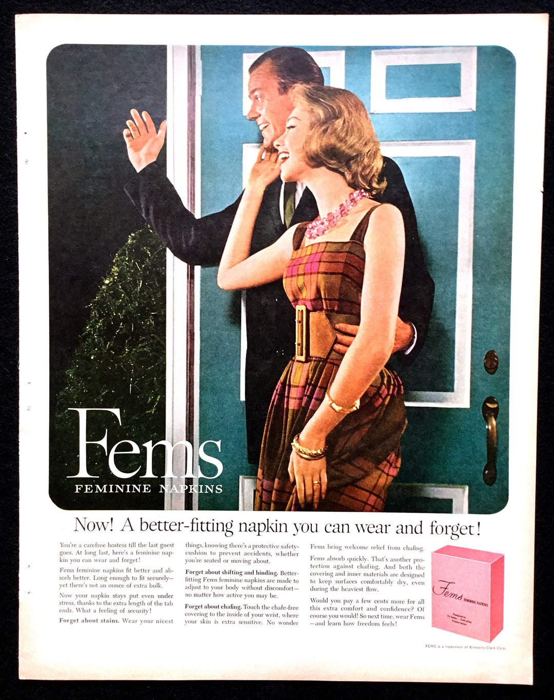 1960 Fems Vintage Ad, Advertising Art, Magazine Ad, 1960's Fashion ...