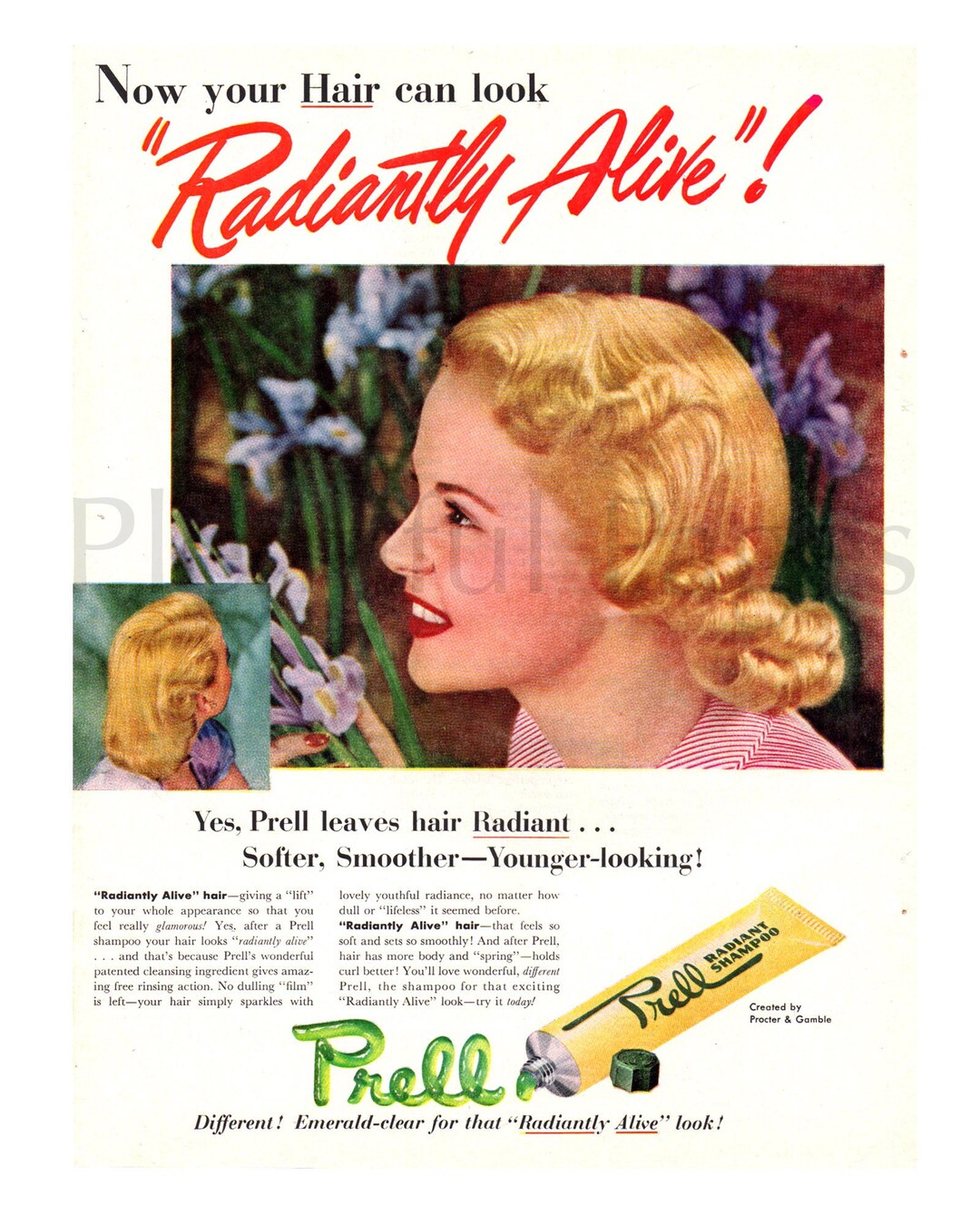 1951 Prell Shampoo Vintage Ad, Advertising Art, Magazine Ad, Shampoo ...