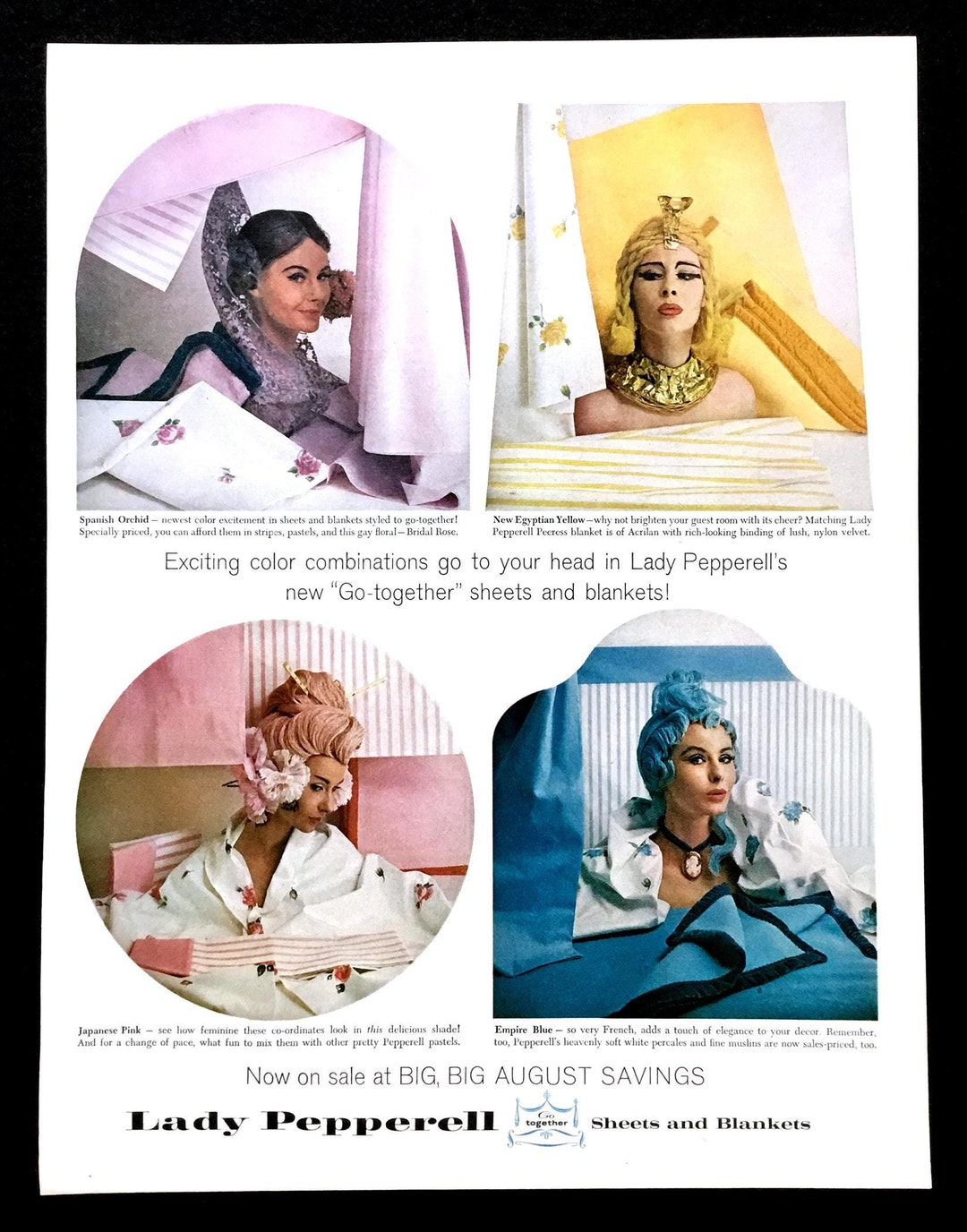 1960 Lady Pepperell Sheets and Blankets Vintage Ad, Advertising Art ...