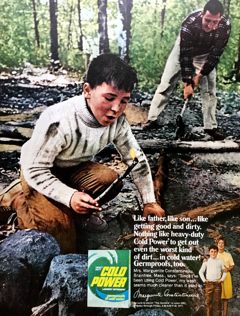 1960s Cold Power Laundry Detergent Vintage Magazine Ad - Etsy