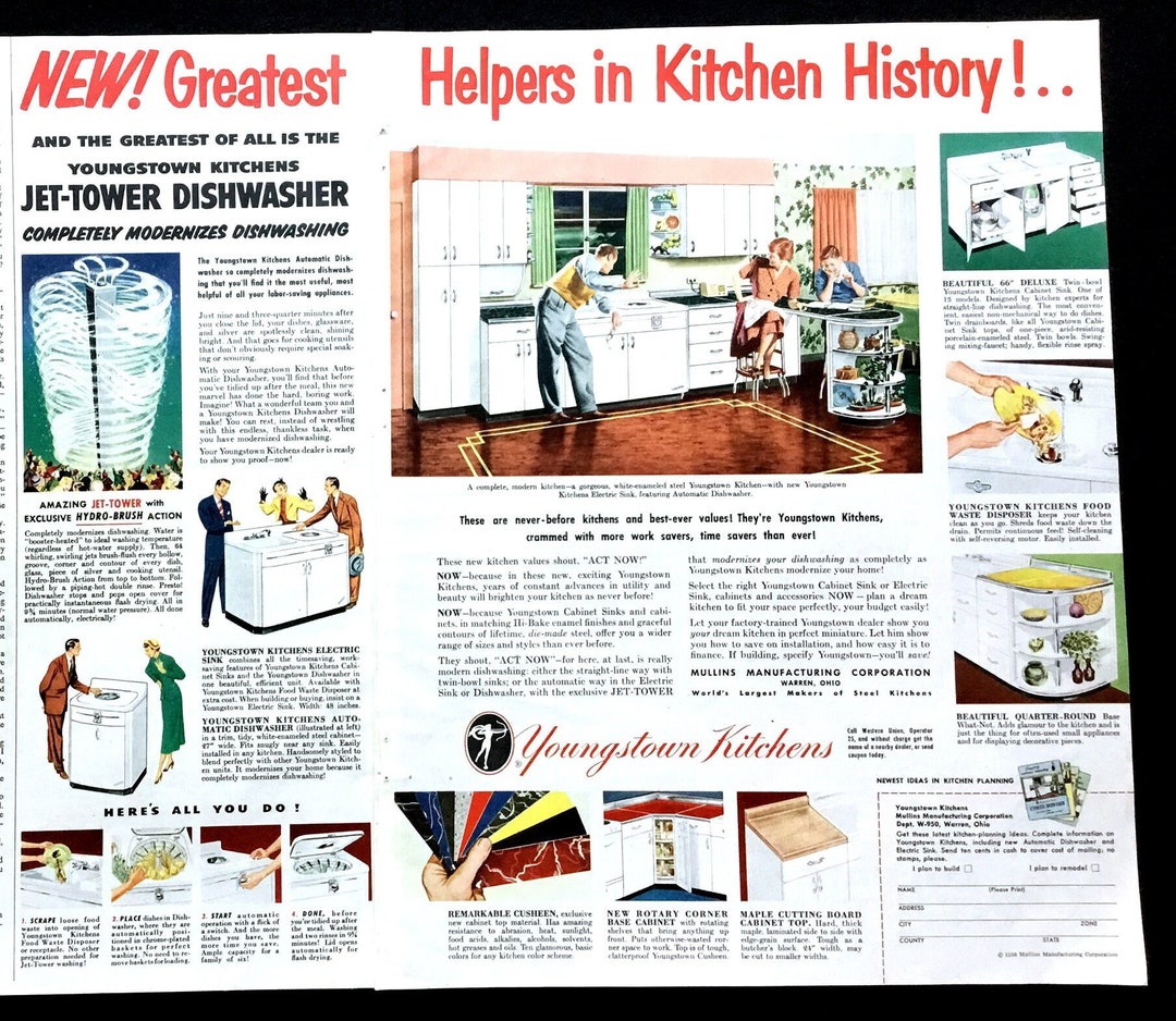 1950 Youngstown Kitchens Vintage Ad, Advertising Art, Magazine Ad, 1950 ...