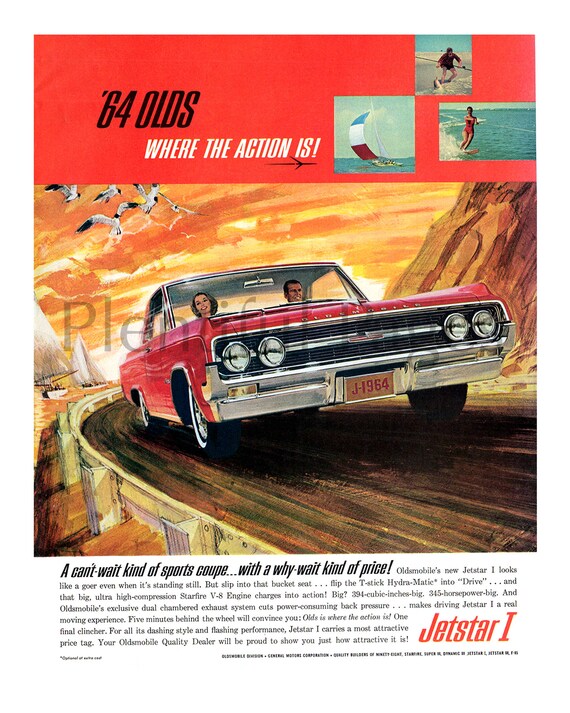 1964 Oldsmobile Jetstar I Vintage Ad Advertising Art | Etsy