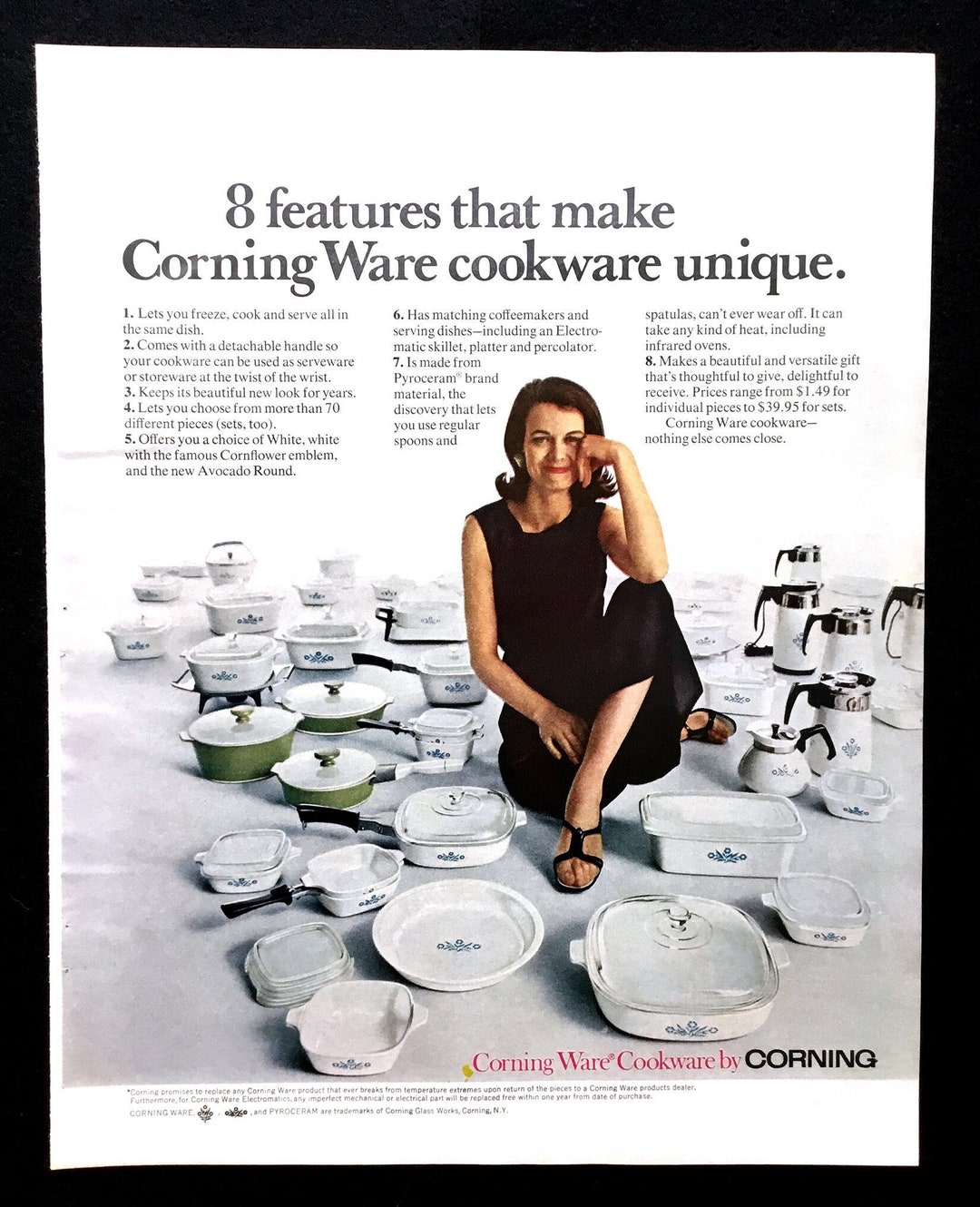 1968 Corning Ware Vintage Ad, Advertising Art, Magazine Ad, Cookware ...