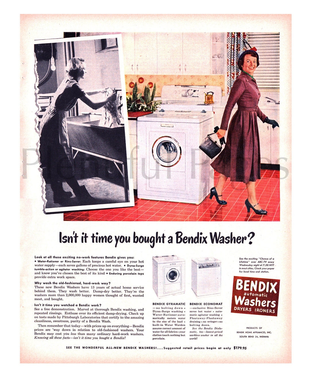 1950 Bendix Washers Vintage Ad Advertising Art 1950's - Etsy