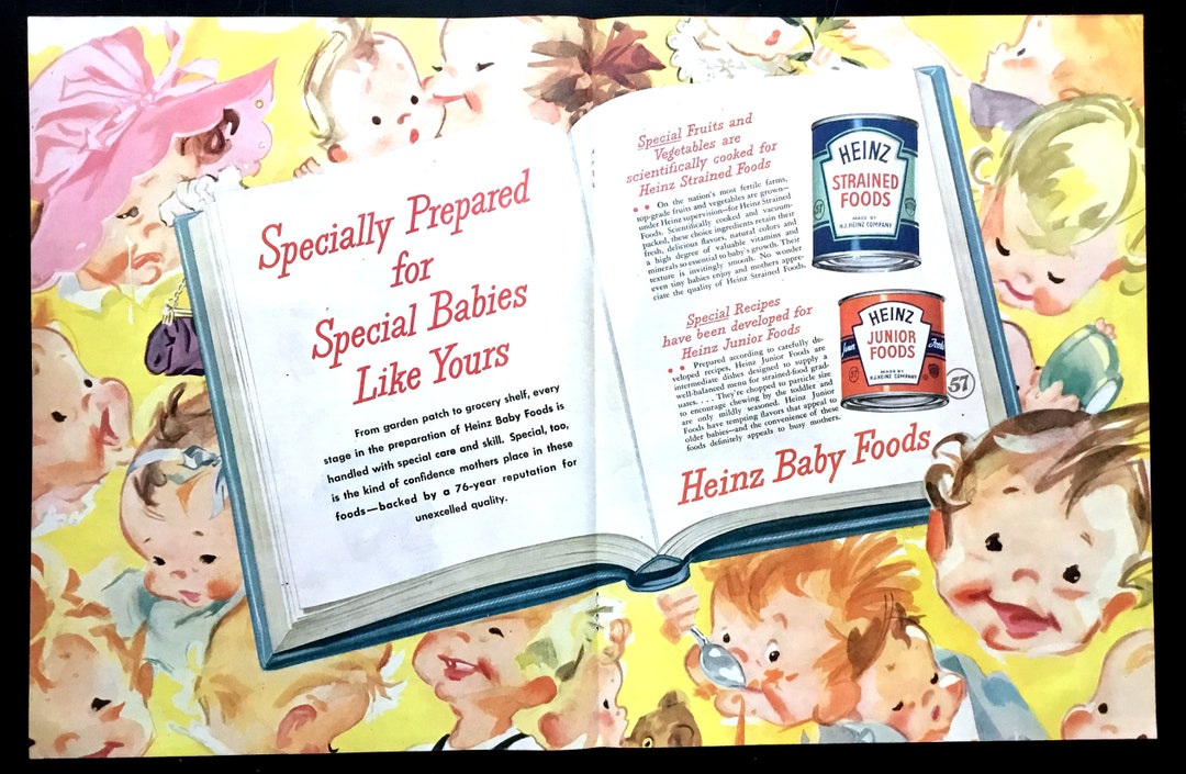 1945 Heinz Baby Food Ad, Vintage Magazine Print - Etsy