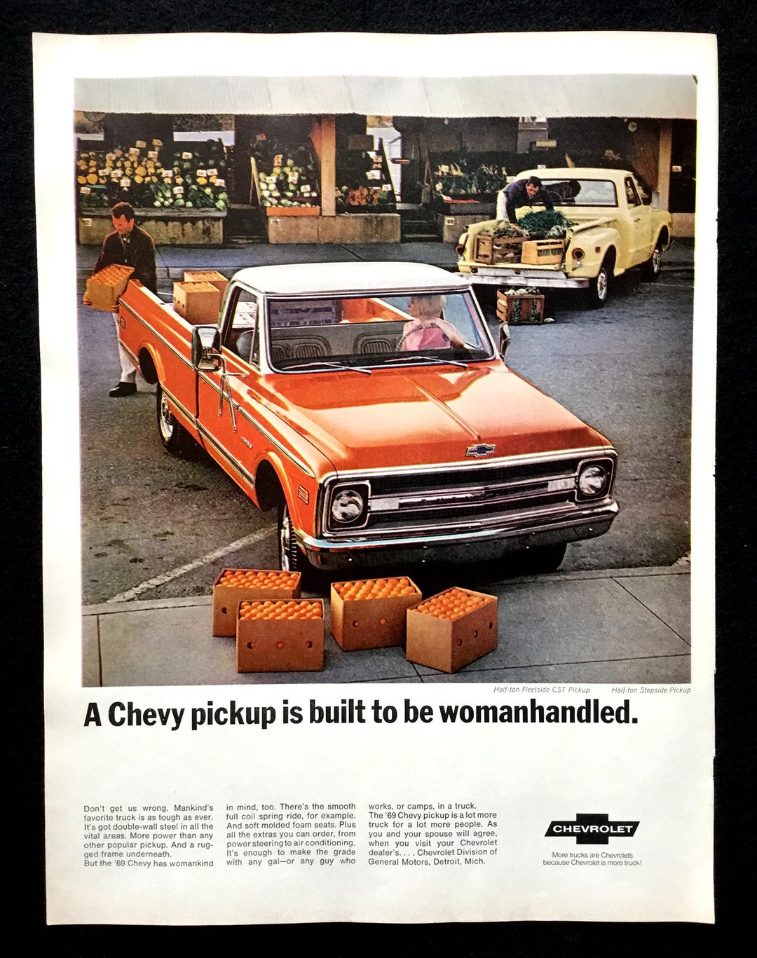 1968 Chevy Pickup Truck Vintage Ad, Advertising Art, Magazine Ad, Print ...