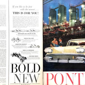 1957 Pontiac Ad, Vintage Car Magazine Print (10.5x14) - Etsy