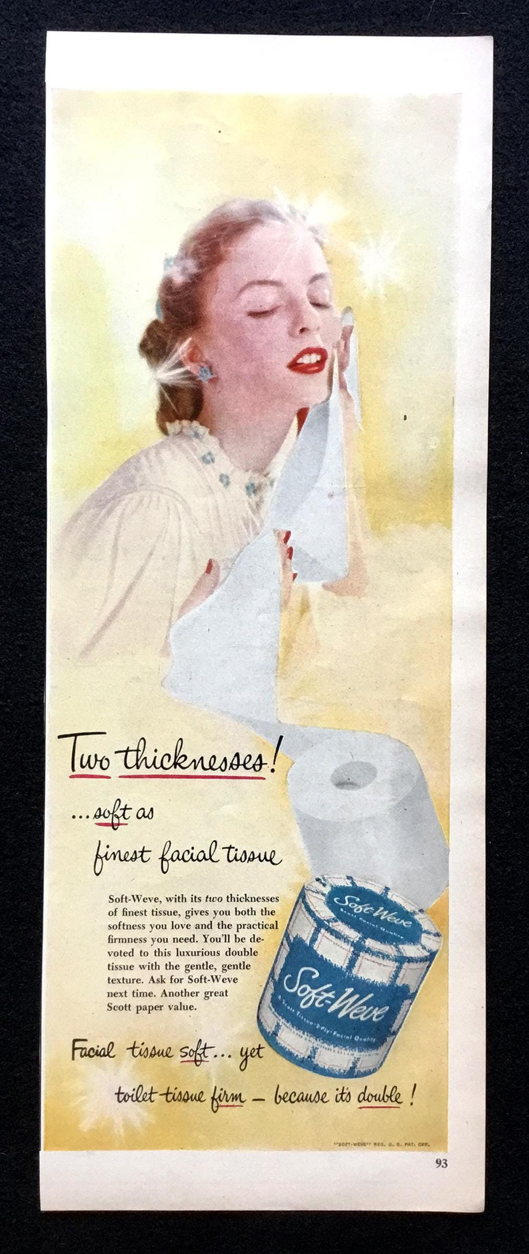 1950's Soft-weve Tissue Vintage Ad, Advertising Art, Magazine Ad ...