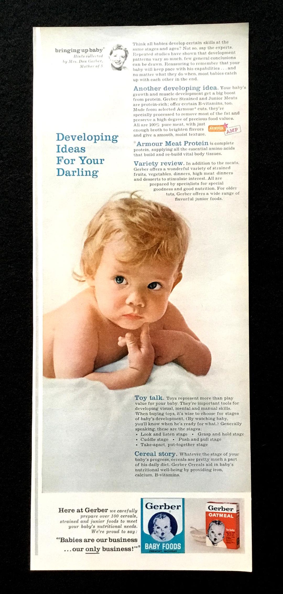 1963 Gerber Baby Foods Vintage Ad, Advertising Art, Magazine Ad, Print ...