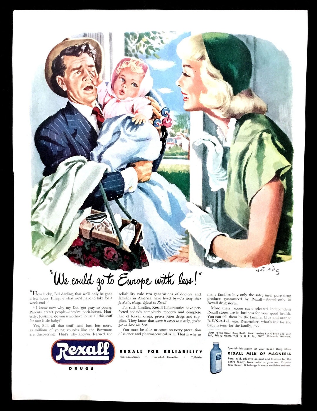 1947 Recall Drugs Vintage Ad, Advertising Art, Magazine Ad, Print Ad ...