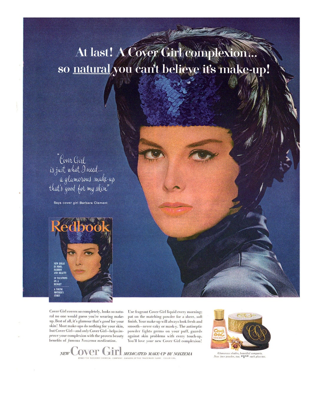 1963 Cover Girl Vintage Ad, Magazine Ad, 1960's Make-up, Advertising ...