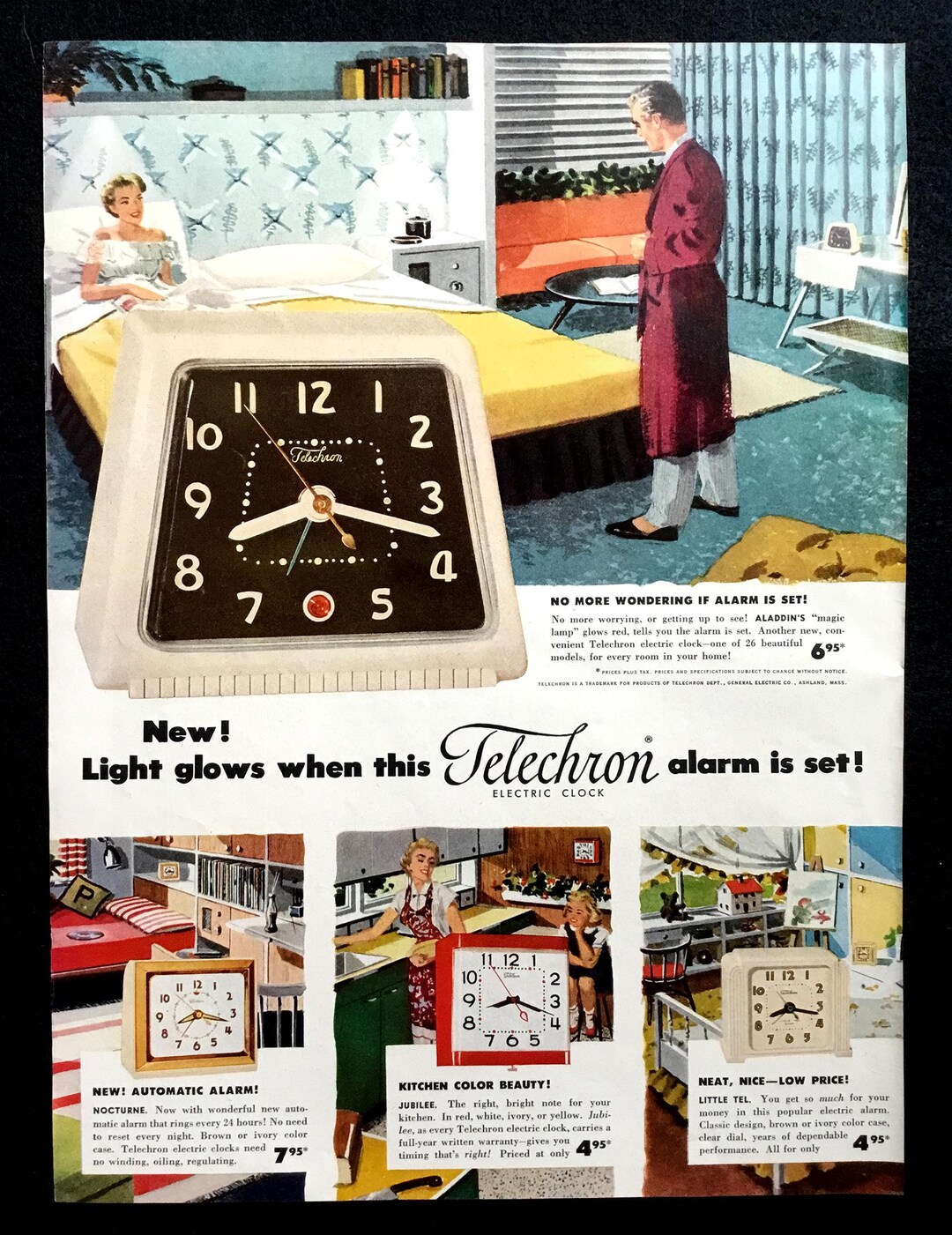 1952 Telechron Electric Clock Vintage Ad, Advertising Art, Magazine Ad ...