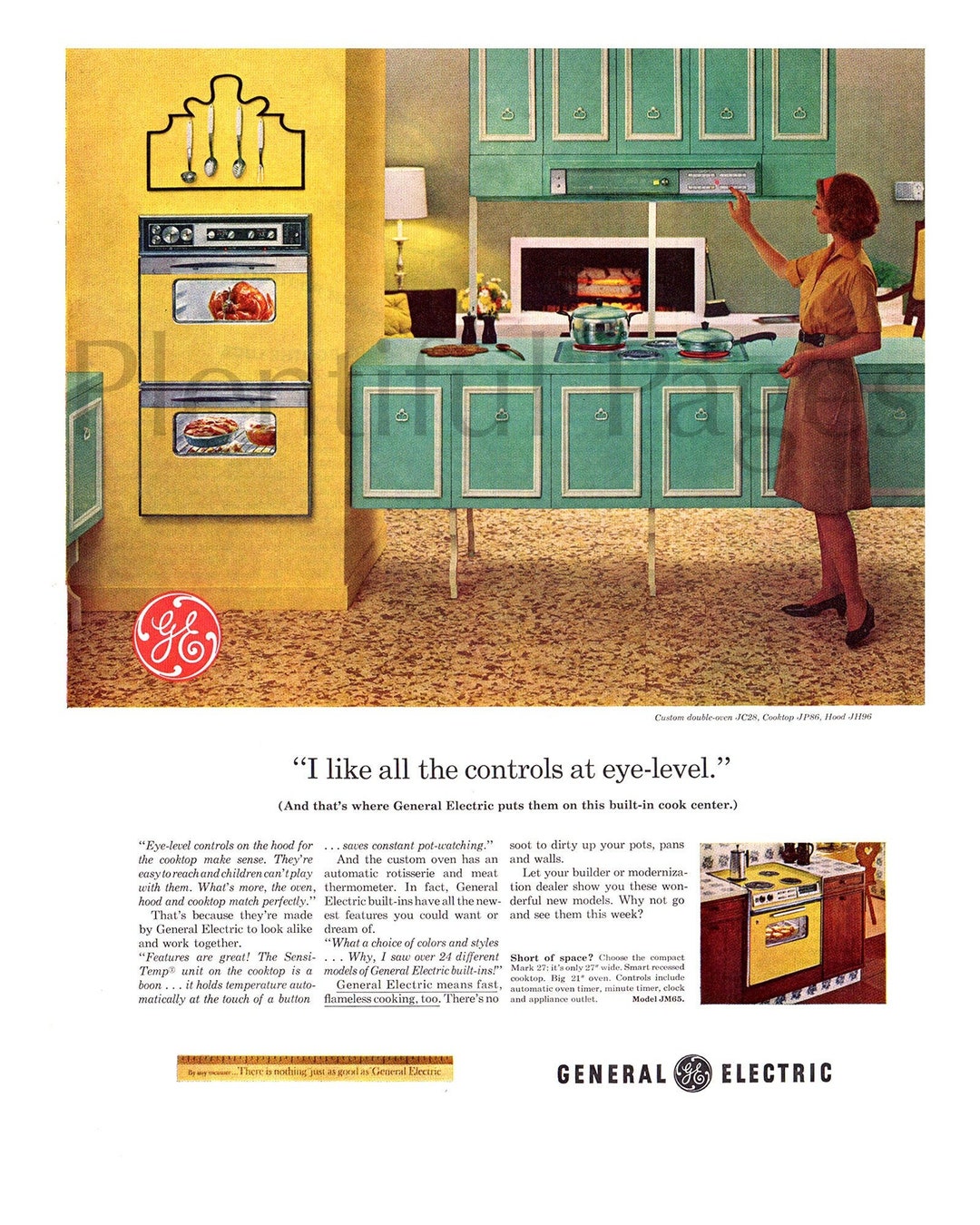 1963 General Electric Cook Center Vintage Ad, Advertising Art, 1960's ...