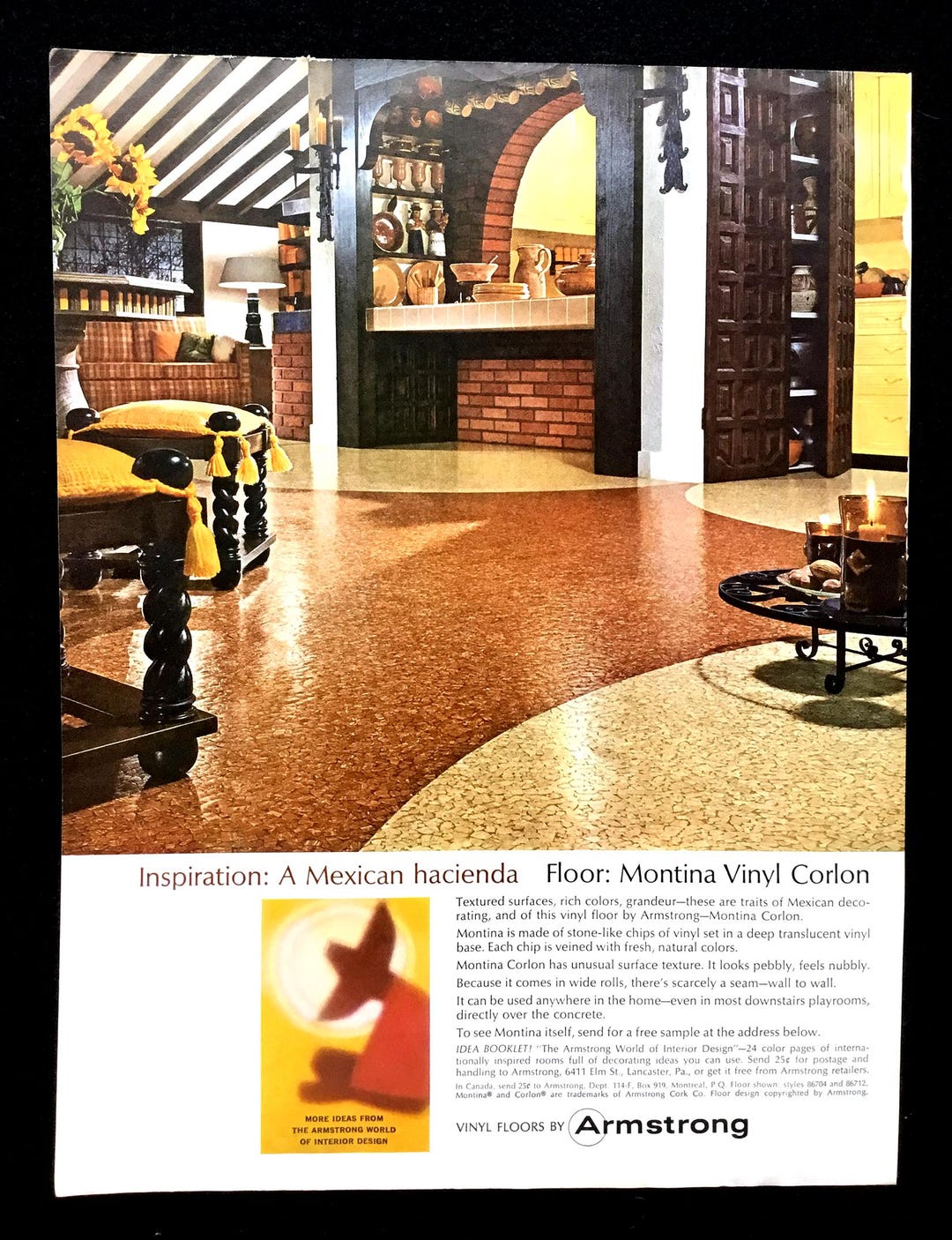 1964 Armstrong Vinyl Flooring Vintage Ad, Advertising Art, 1960's Decor ...