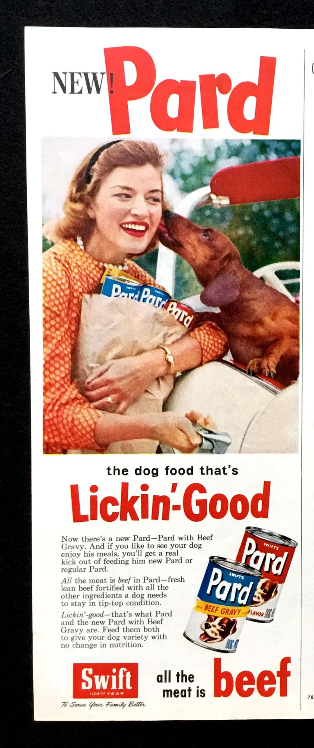1959 Pard Dog Food Vintage Ad, Advertising Art, Magazine Ad, Print Ad ...