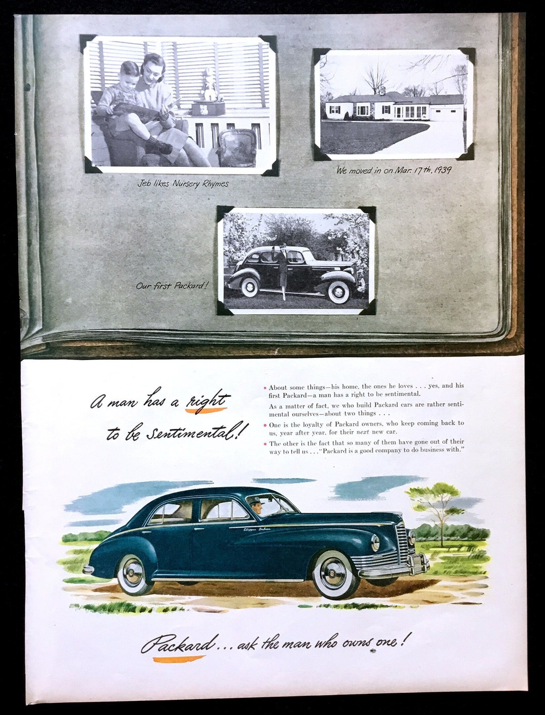1947 Packard Ad, Vintage Car Advertisement, Magazine Print - Etsy