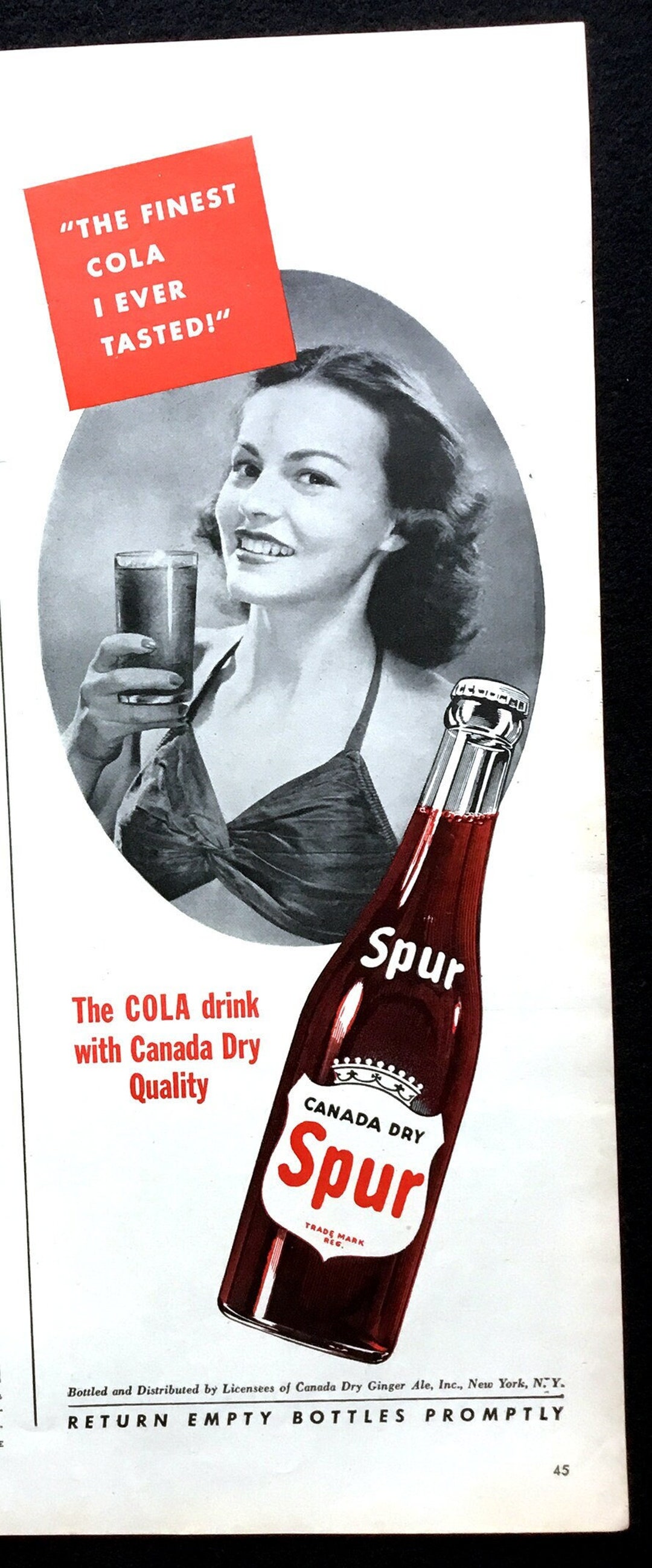 1944 Canada Dry Spur Cola Vintage Magazine Ad - Etsy