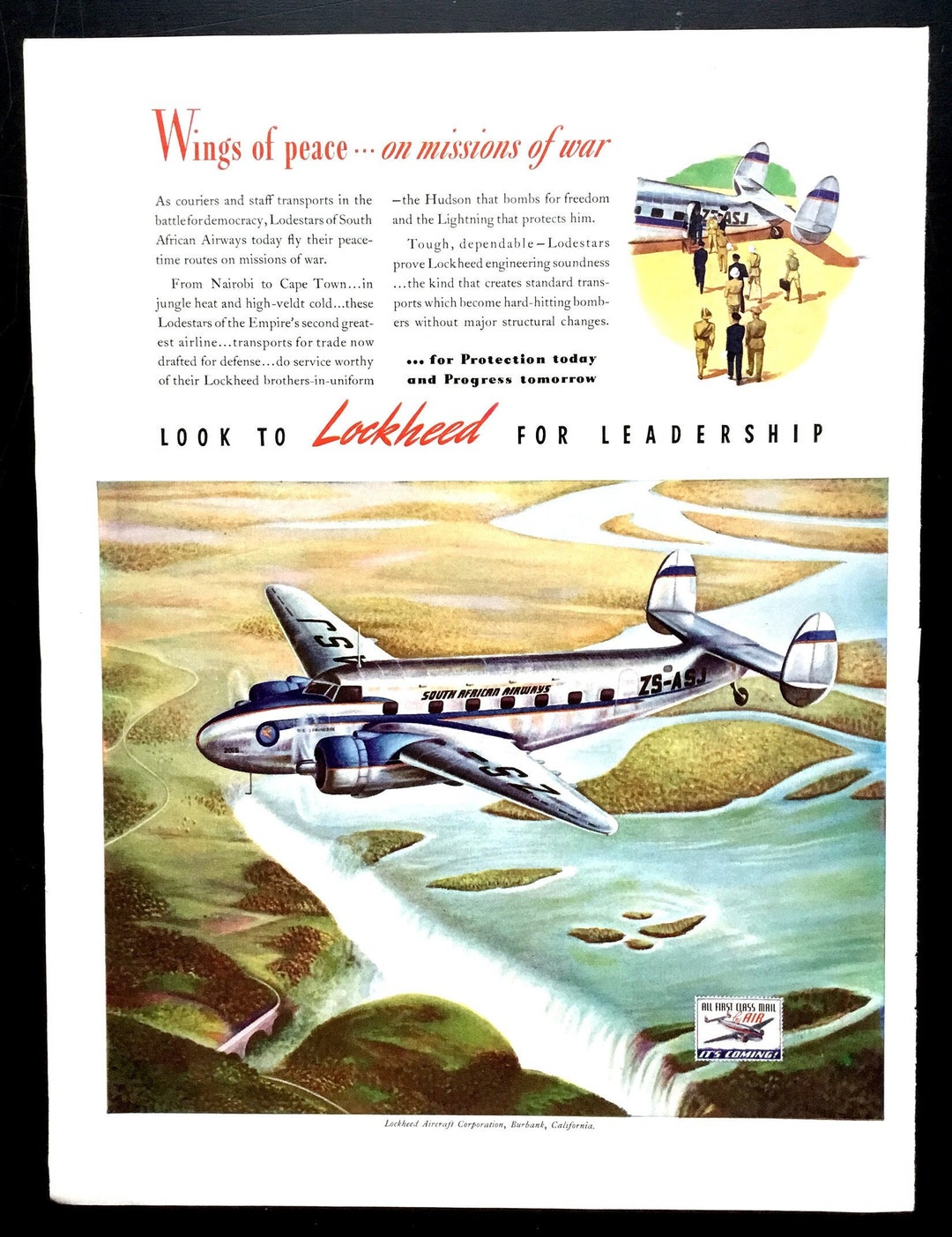 1941 Lockheed Aircraft Vintage Ad, Advertising Art, Magazine Ad, Print ...