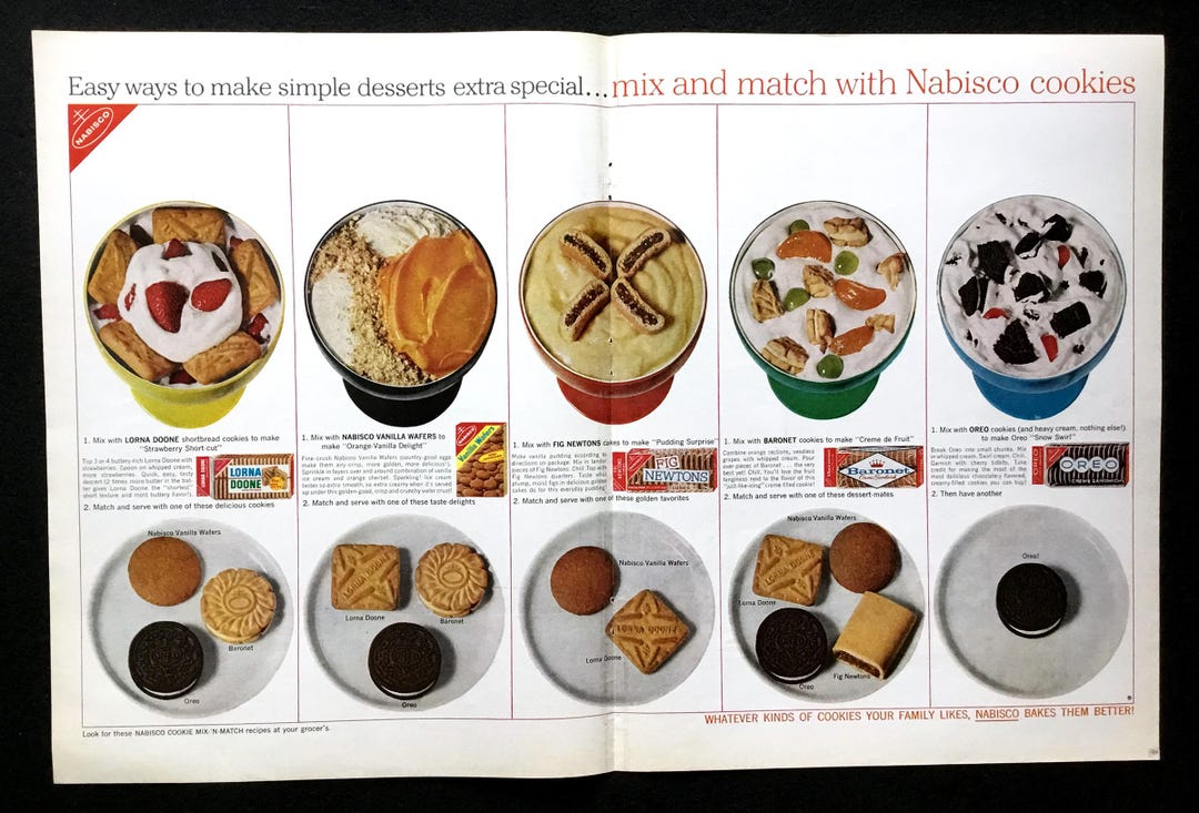 1962 Nabisco Cookies Ad, Vintage Magazine Print, Oreo, Fig Newtons - Etsy