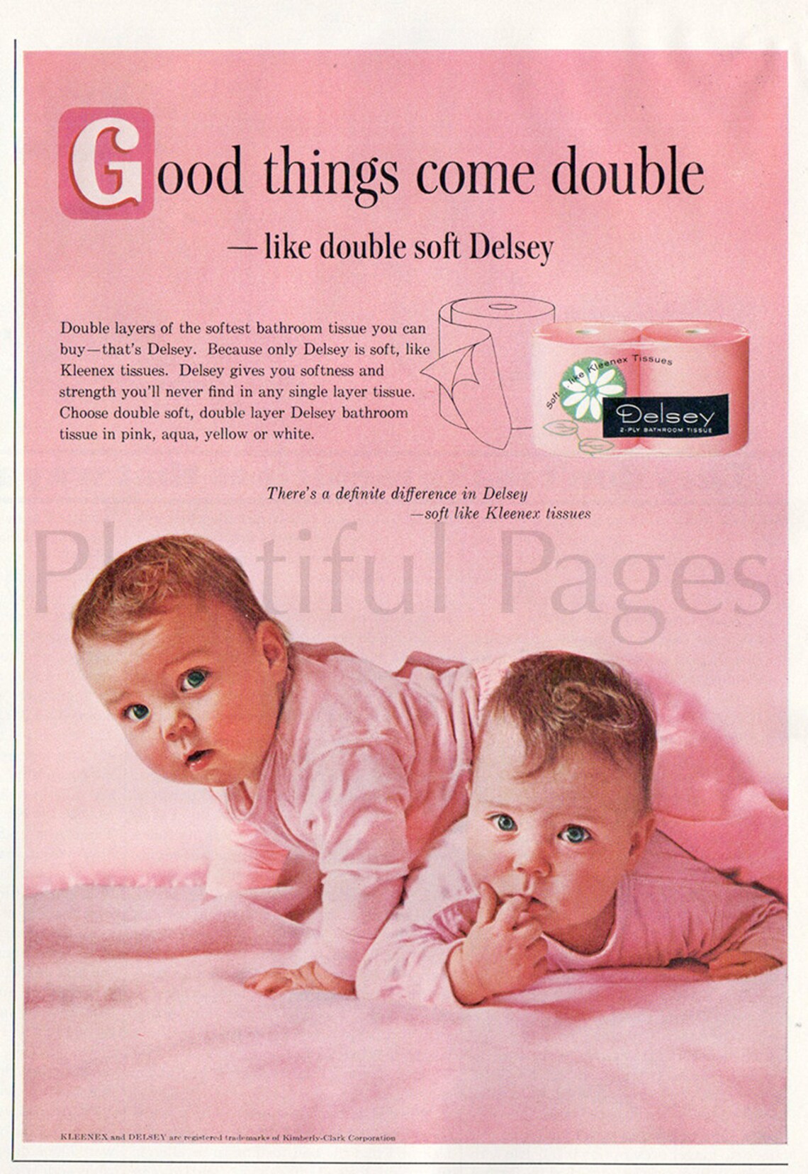 1963 Delsey Tissue Vintage Ad Toilet Paper Advertising Art | Etsy