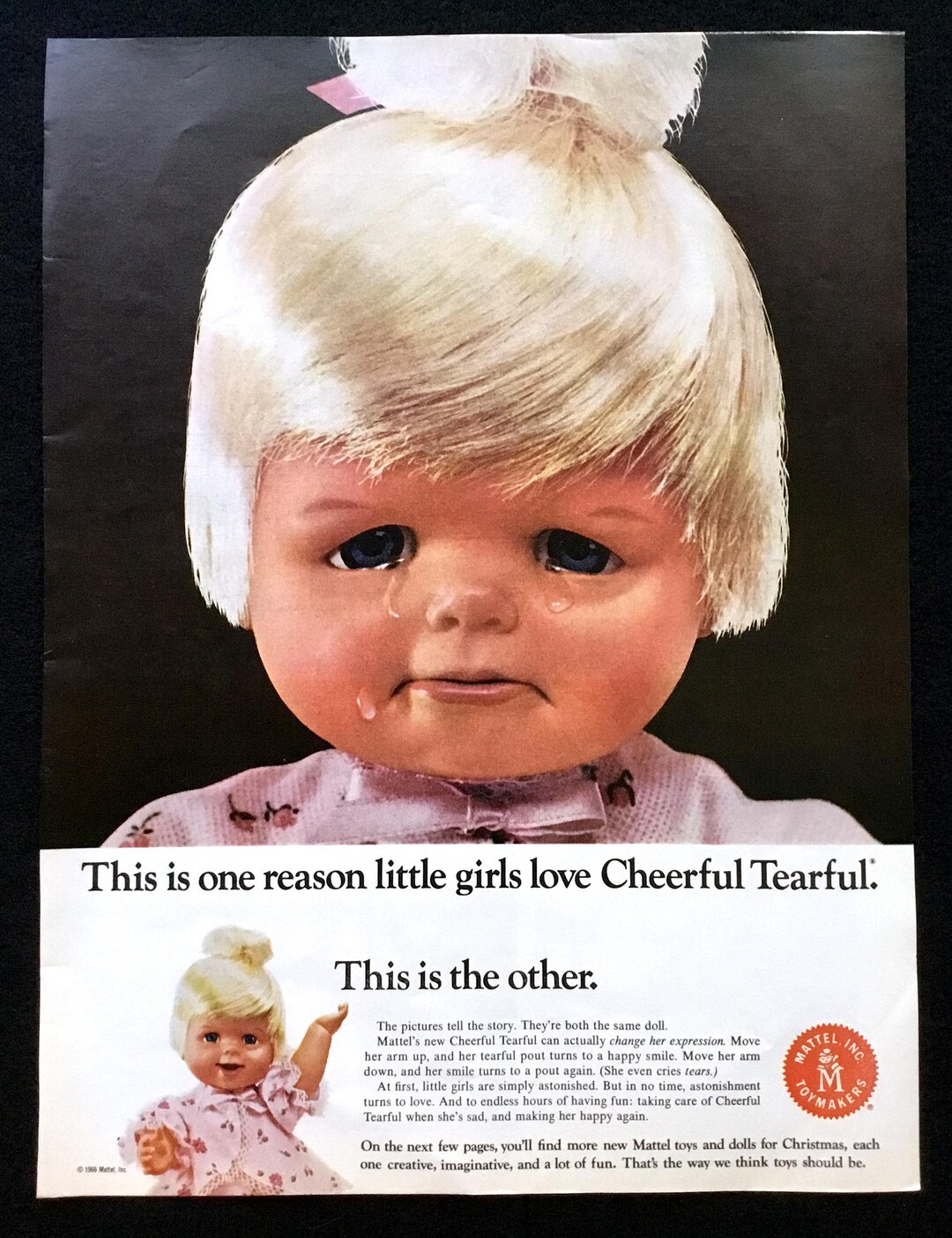 1966 Mattel "cheerful Tearful" Doll Vintage Ad, Advertising Art ...
