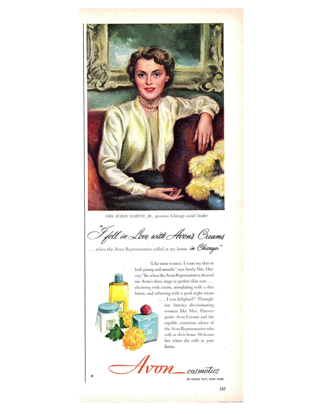 1950's Avon Vintage Ad, Advertising Art, Cosmetics, Magazine Ad, Avon ...