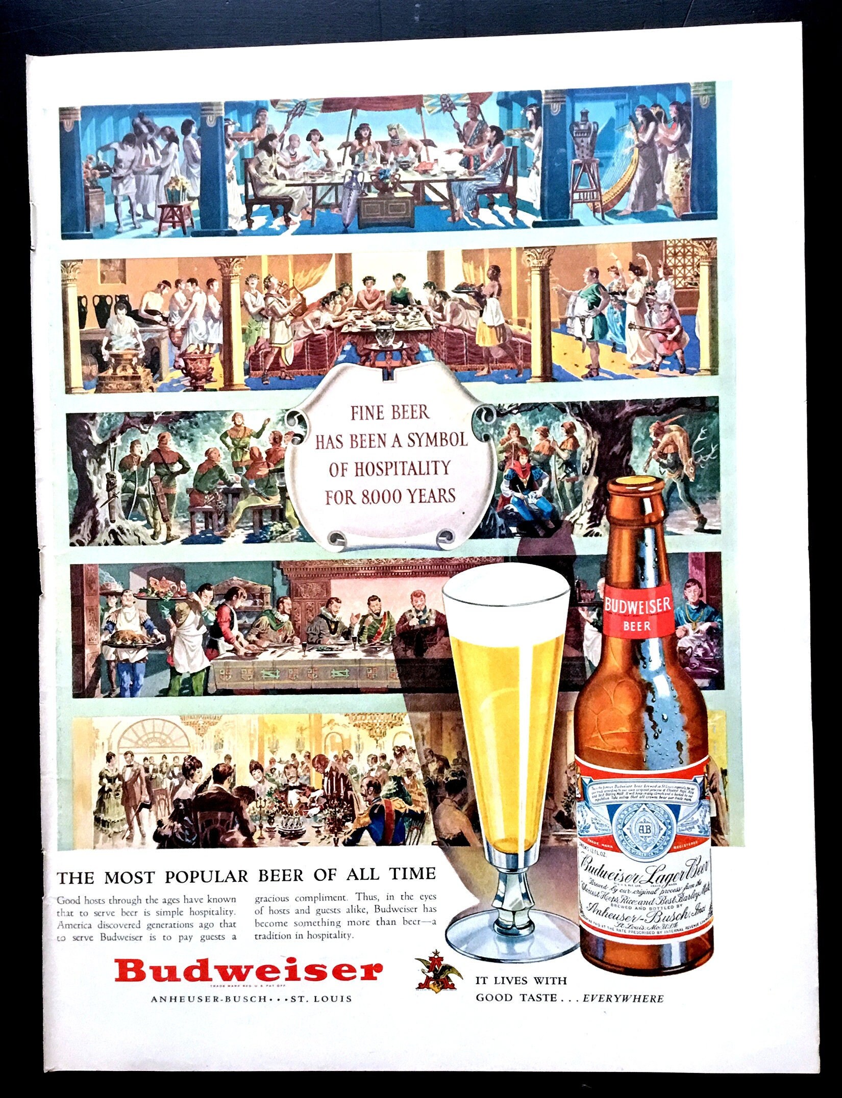 1947 Budweiser Beer Ad, Vintage Magazine Print, Anheuser-busch - Etsy