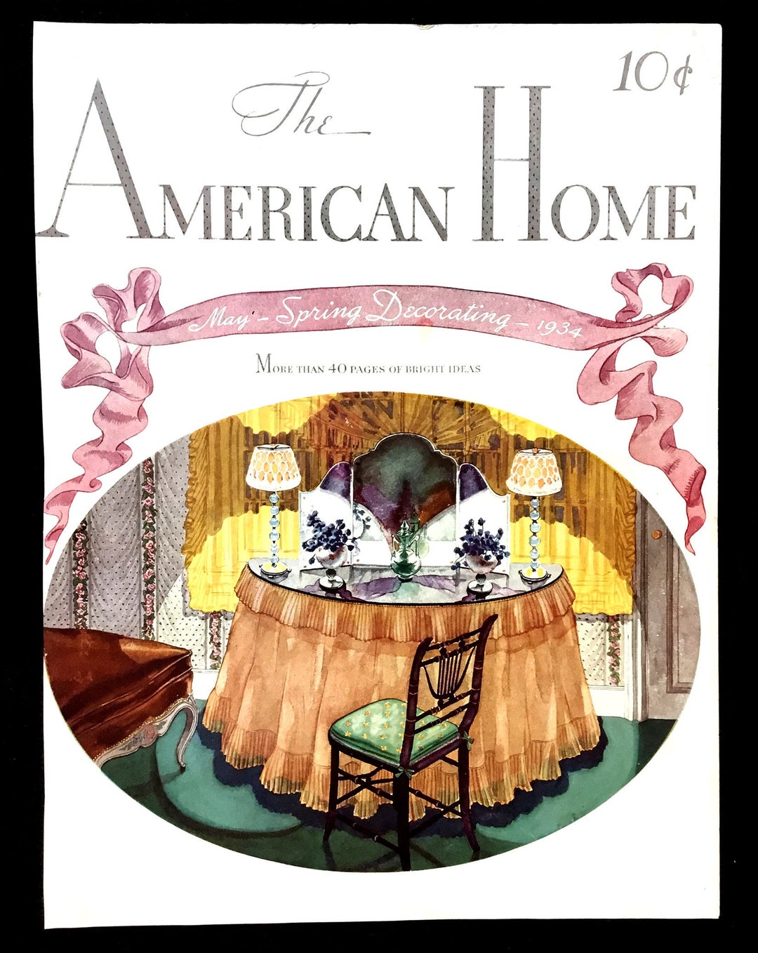 1934 American Home Magazine Cover, Vintage Decor Illustration - Etsy