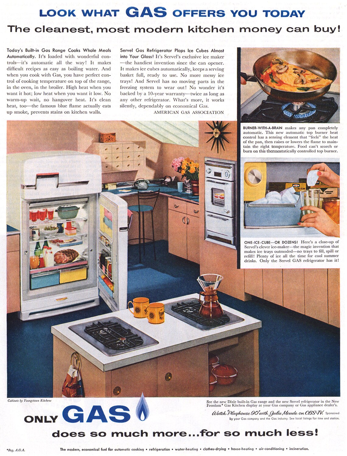 1957 American Gas Kitchen Ad, Mid-century Modern Advertising Art - Etsy