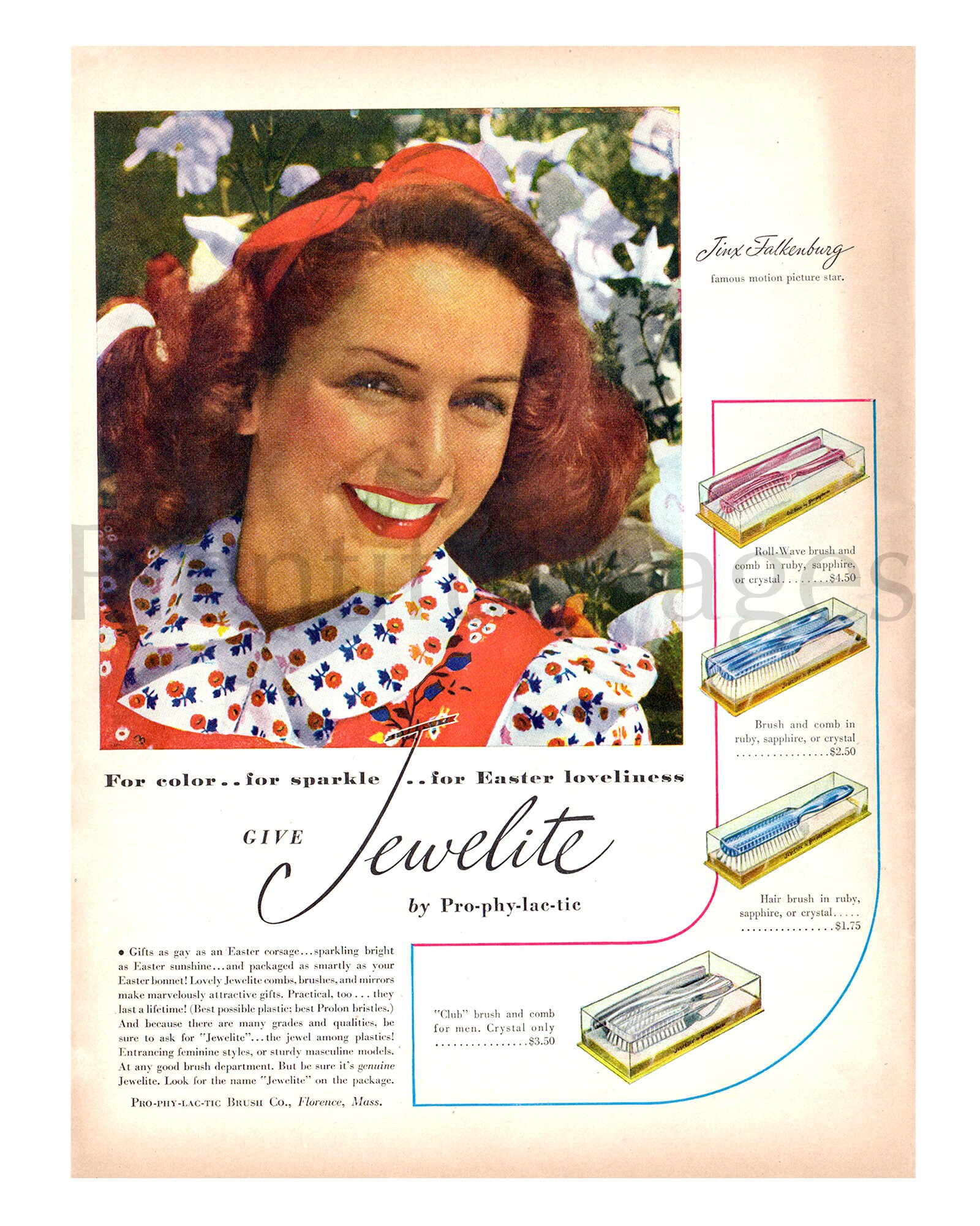 1946 Jewelite Brushes and Combs Vintage Ad Advertising Art | Etsy