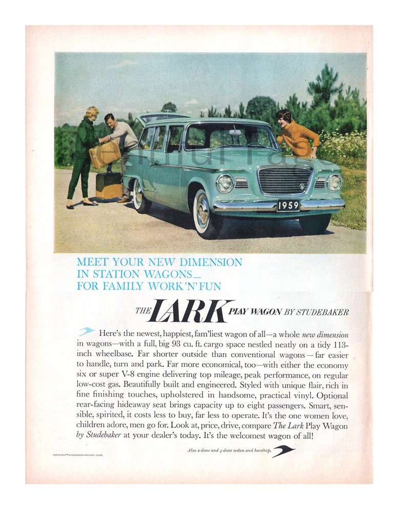 1959 Lark Play Wagon Vintage Ad Studebaker 1959 Lark - Etsy
