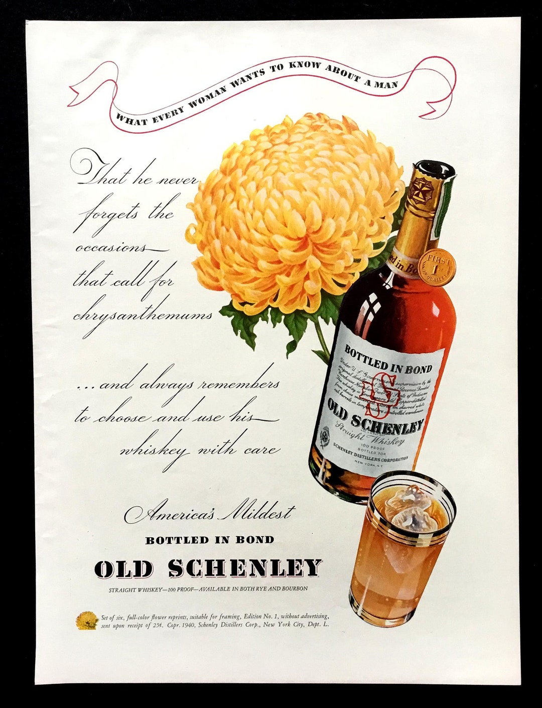1940 Old Schenley Whiskey Vintage Ad, Advertising Art, Magazine Ad ...