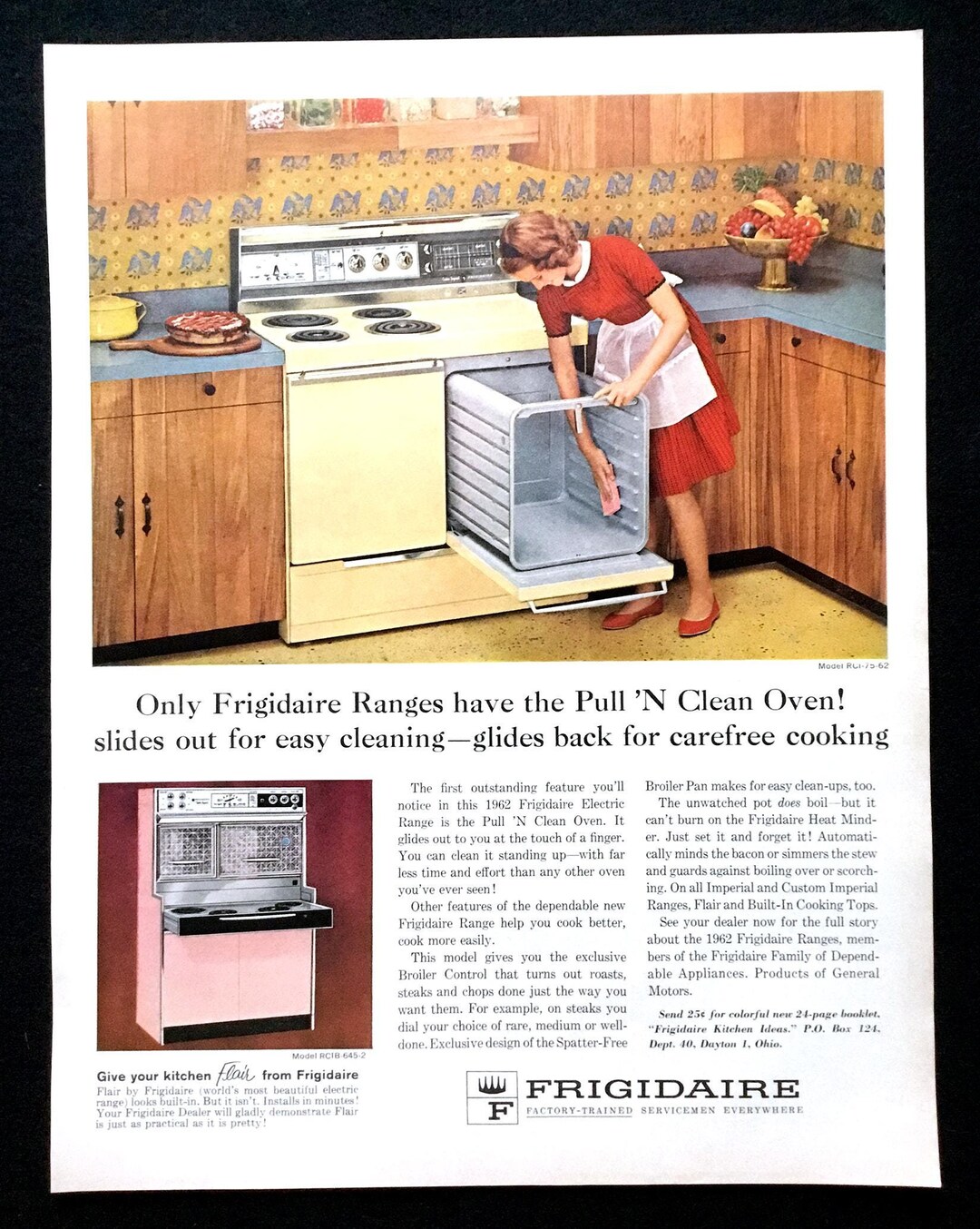 1962 Frigidaire Range Vintage Ad, Advertising Art, Magazine Ad, 1960's ...