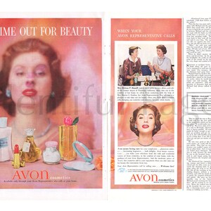1955 Avon Cosmetics Vintage Ad, 1950's Avon, Advertising Art, Avon Lady ...