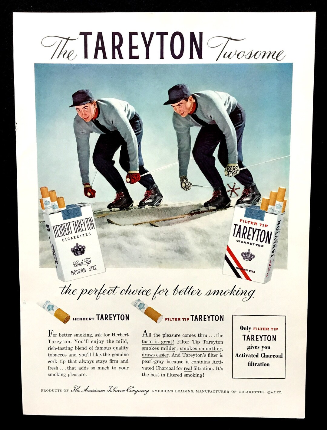 1956 Tareyton Cigarettes Vintage Ad, Advertising Art, Magazine Ad ...