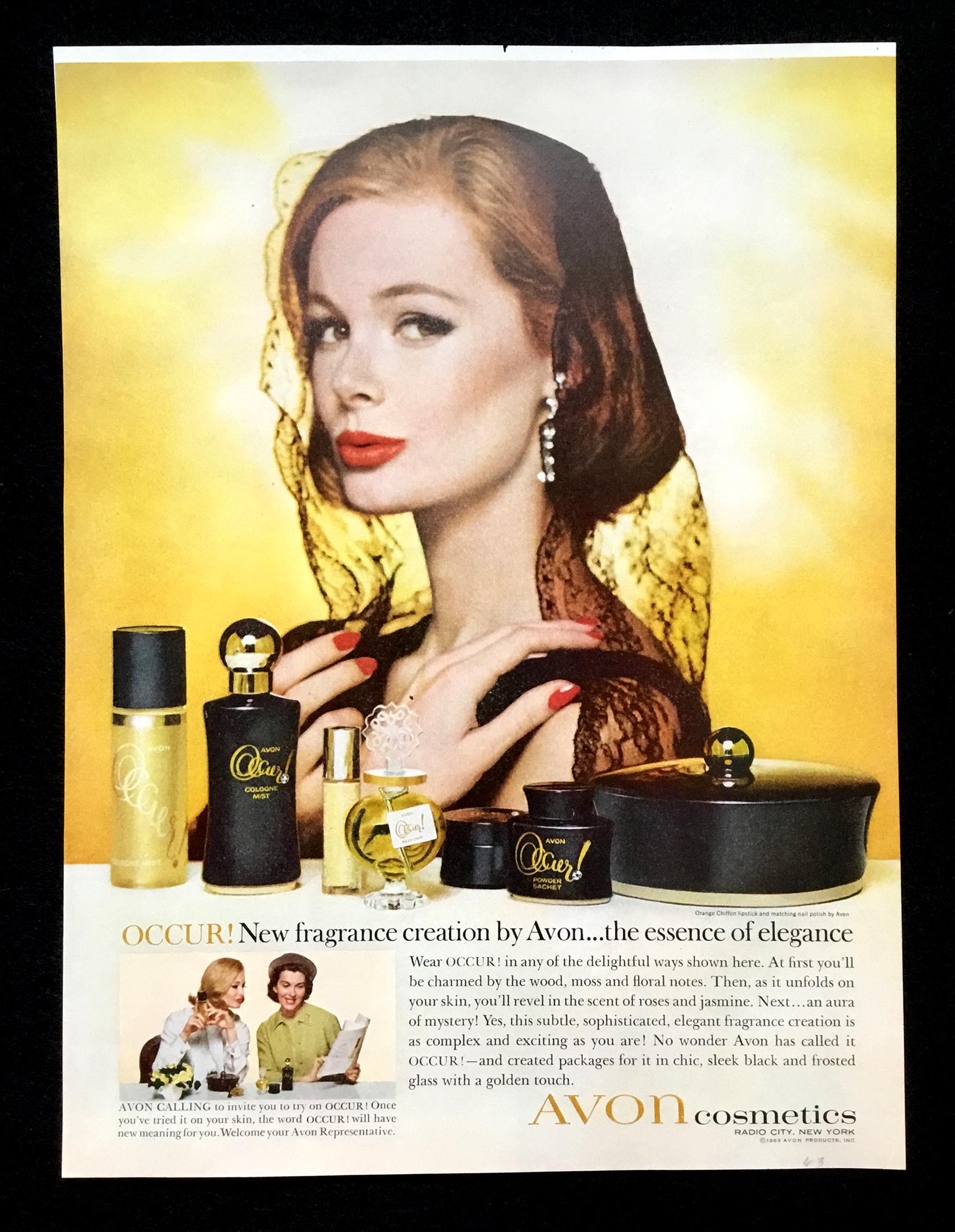 1963 Avon Cosmetics Vintage Ad, Advertising Art, Perfume, Magazine Ad ...