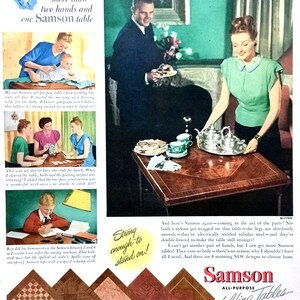 1947 Samson Folding Tables Vintage Ad, Advertising Art, Magazine Ad ...