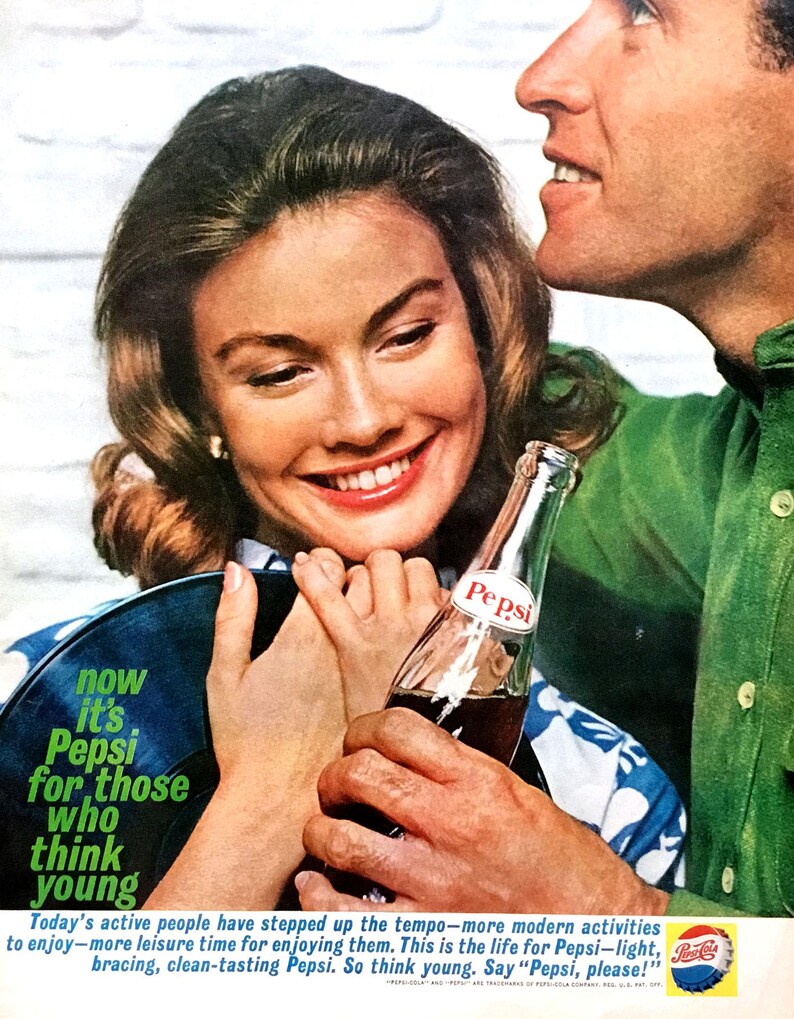 1961 Pepsi Ad, Magazine Print, Advertising Art - Etsy