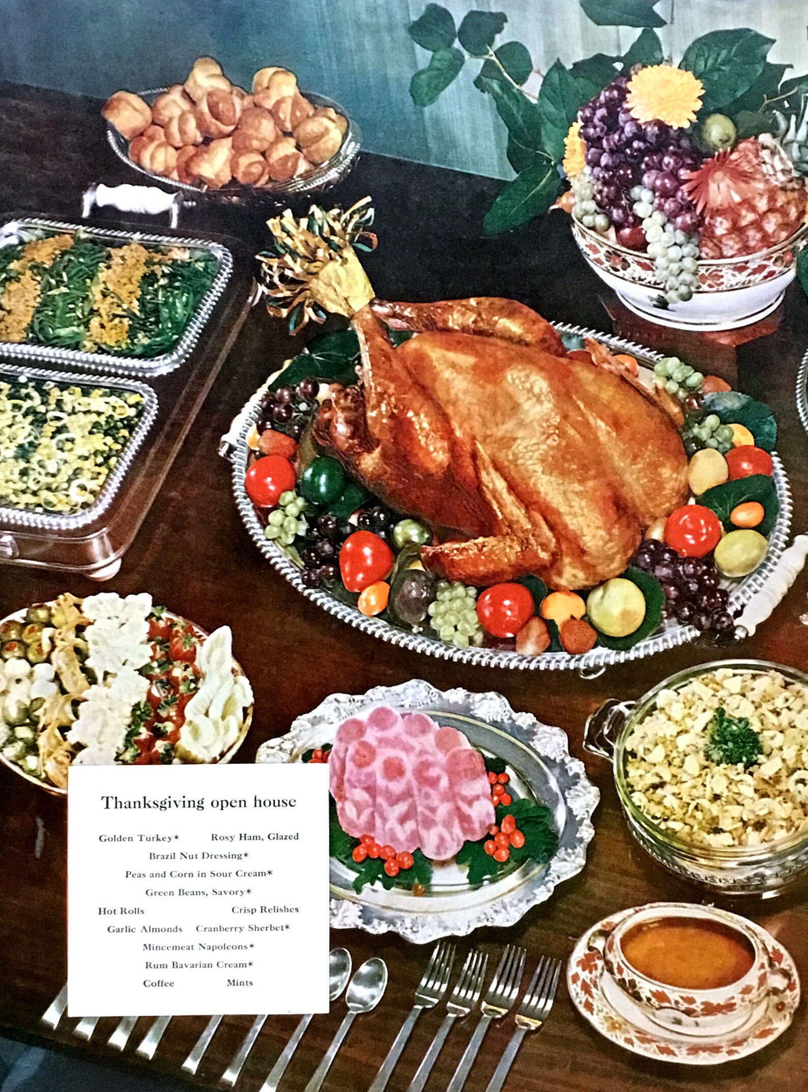 1950's Thanksgiving Dinner Image, Vintage Food Photography, Kitchen ...