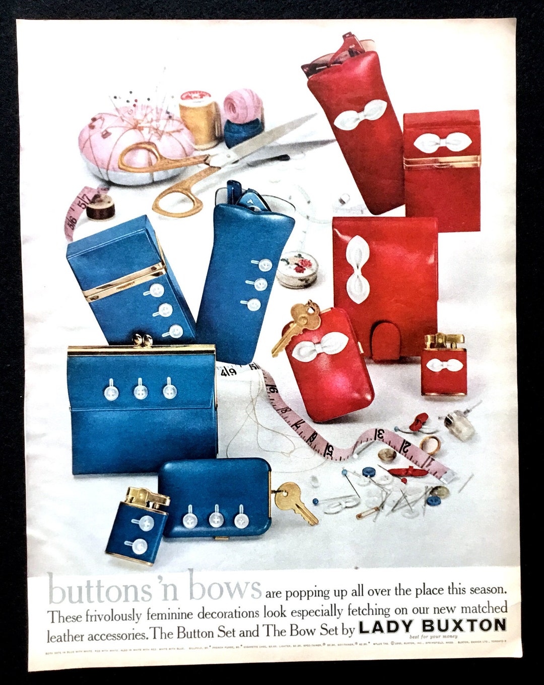 1960 Lady Buxton Ad, Vintage Leather Accessories Print - Etsy