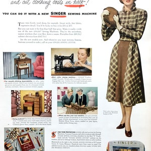 1950 Singer Sewing Centers Vintage Ad, Advertising Art, Magazine Ad ...