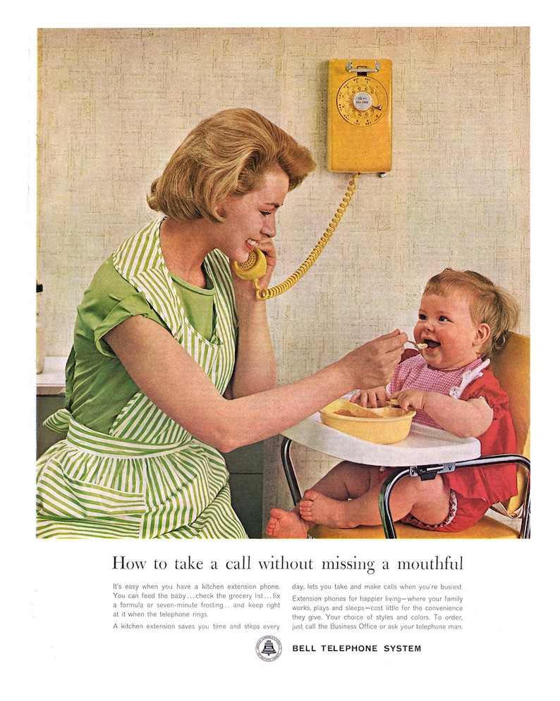 1960s Bell Telephone Ad, Vintage Magazine Print, Kitchen Decor - Etsy