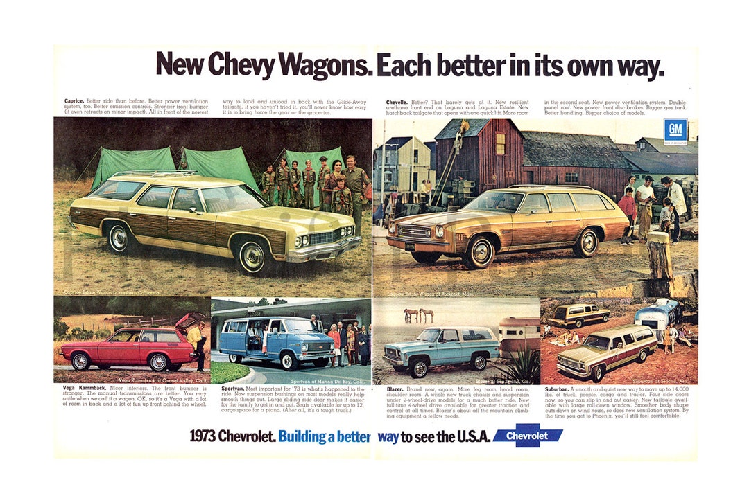 1973 Chevy Wagons Ad, Vintage Car Print - Etsy