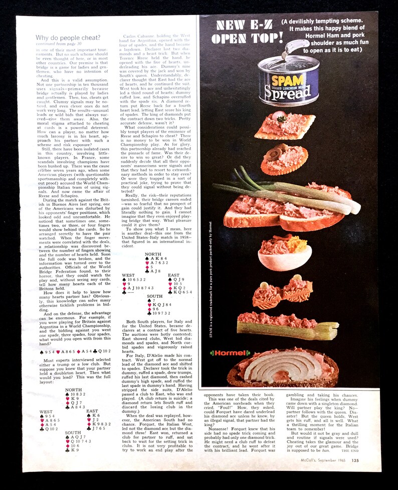 1965 Spam Ad, Vintage Magazine Print, Advertising Art - Etsy