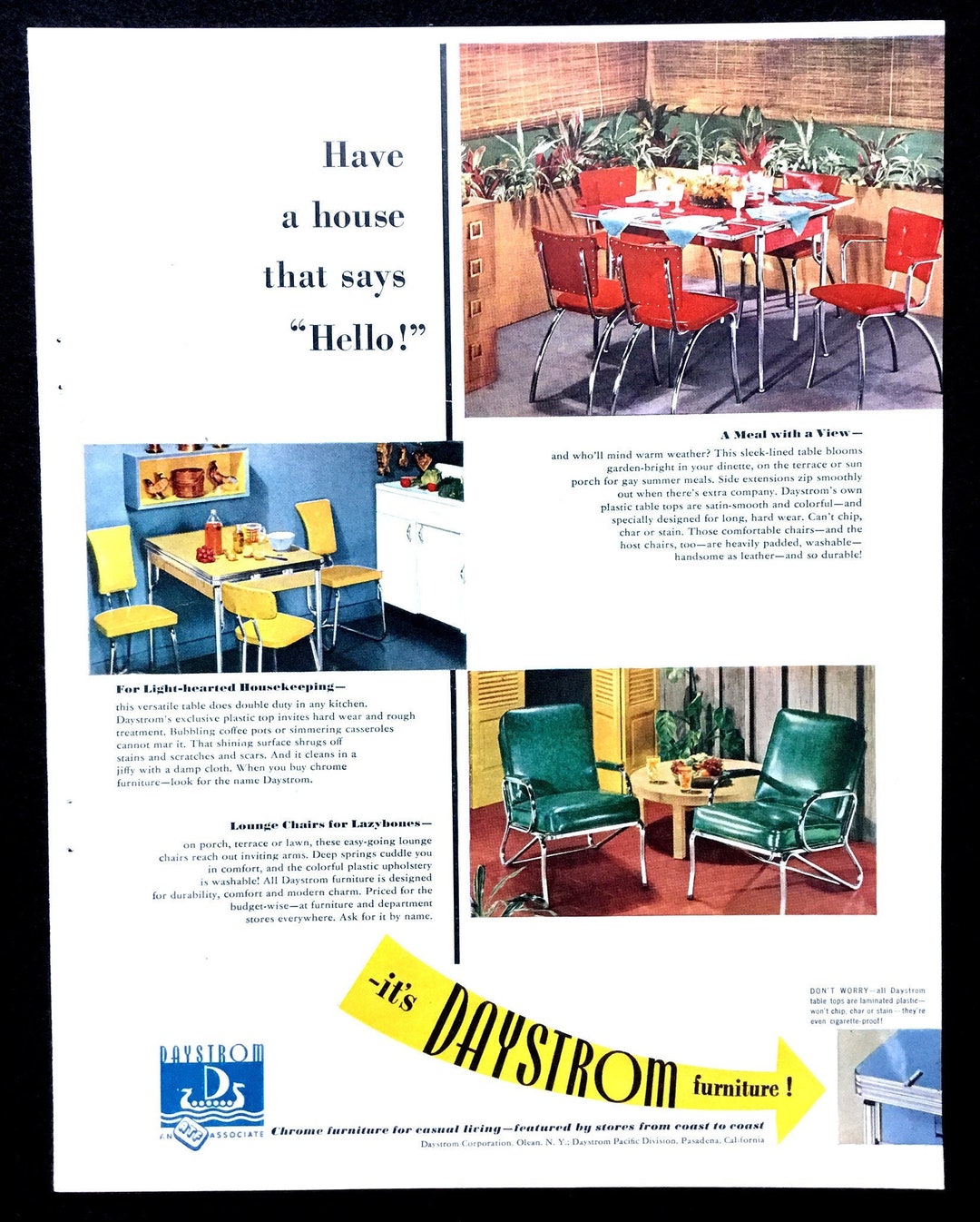 1948 Daystrom Furniture Ad, Vintage Home Decor Print - Etsy