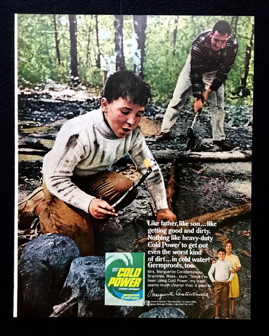 1960's Cold Power Vintage Ad, Advertising Art, Laundry Detergent, Print ...